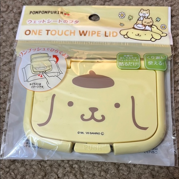 Sanrio | Bath | Sanrio Pompompurin One Touch Wipe Lid Cover Push Button ...